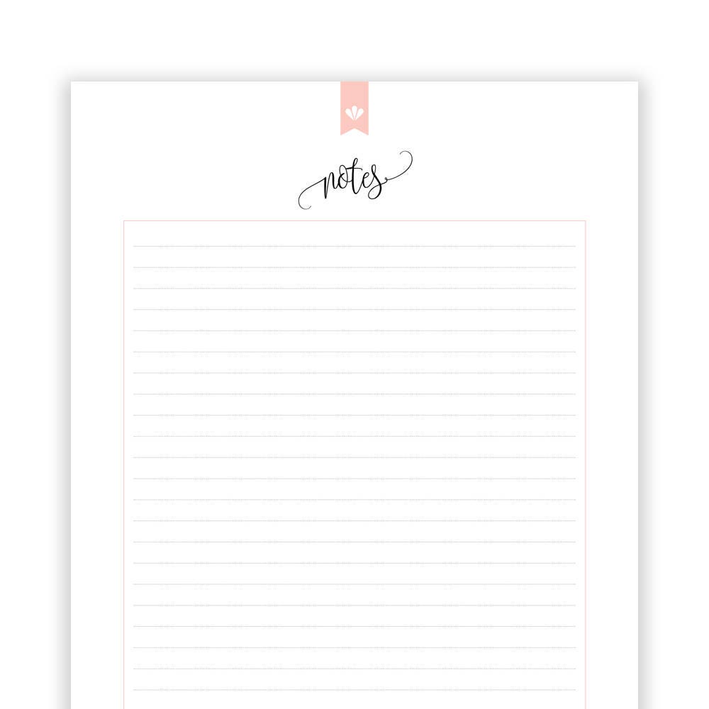 Notes List, Notes Printable, INSTANT DOWNLOAD - Etsy