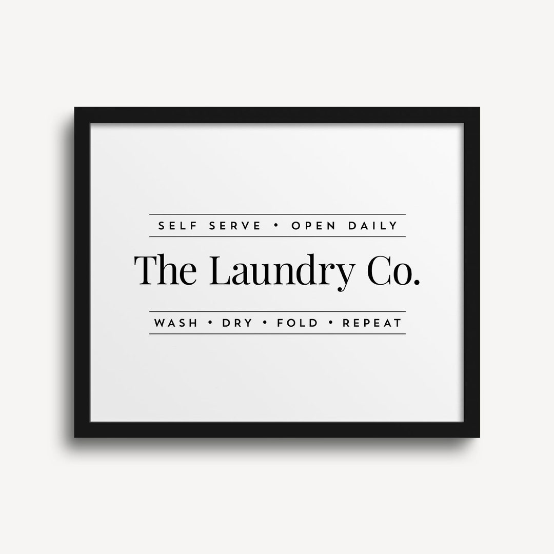 The Laundry Co PRINTABLE, Laundry Room Sign, Laundry Wall Art Poster ...