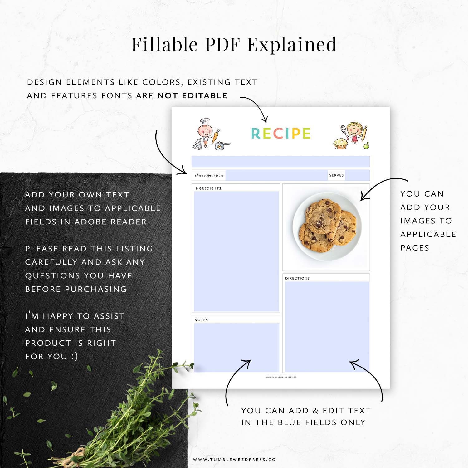 Kids Recipe Binder Kit Printable, Kids Recipe Book, Fillable Recipe ...