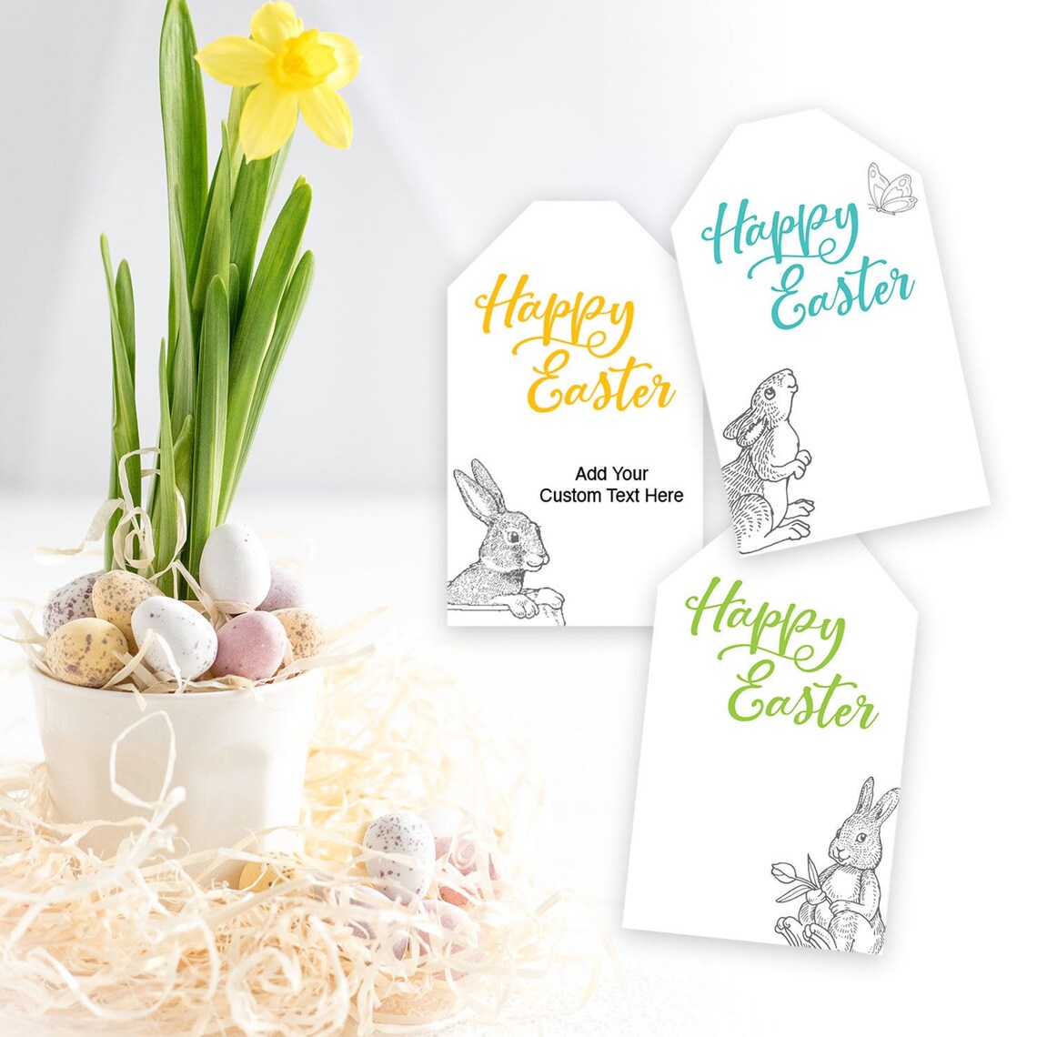 Easter Gift Tags Printable Easter Favor Tags Editable PDF - Etsy