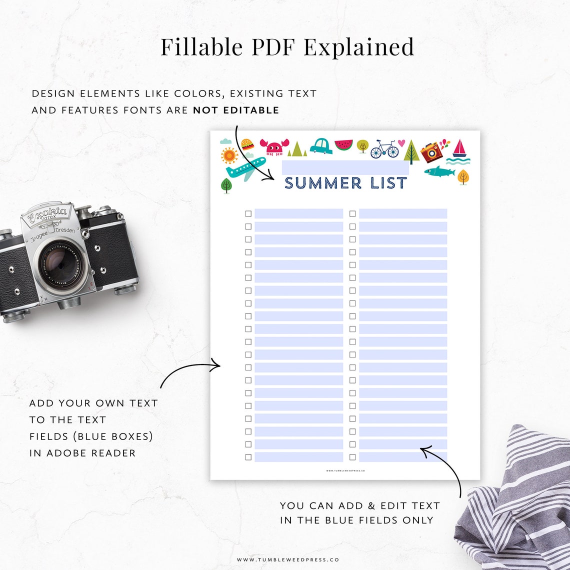 Summer Bucket List Printable, Family Bucket List Printable Template ...