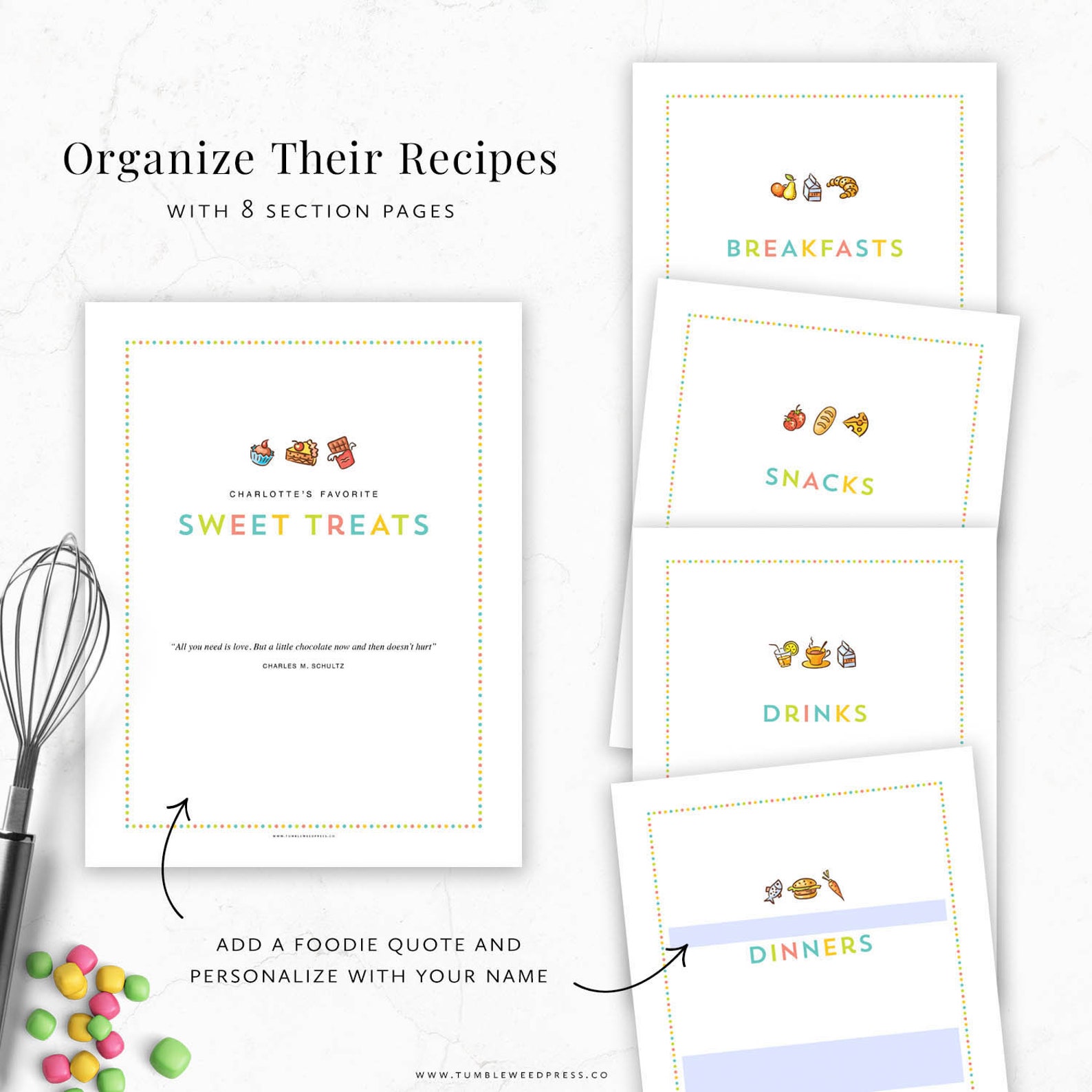 Kids Recipe Binder Kit Printable, Kids Recipe Book, Fillable Recipe ...