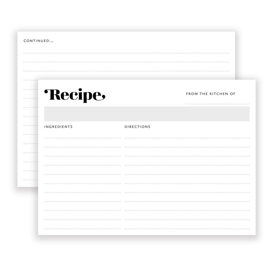 Recipe Cards Printable Bridal Shower Recipe Card 6x4 Recipe Etsy de