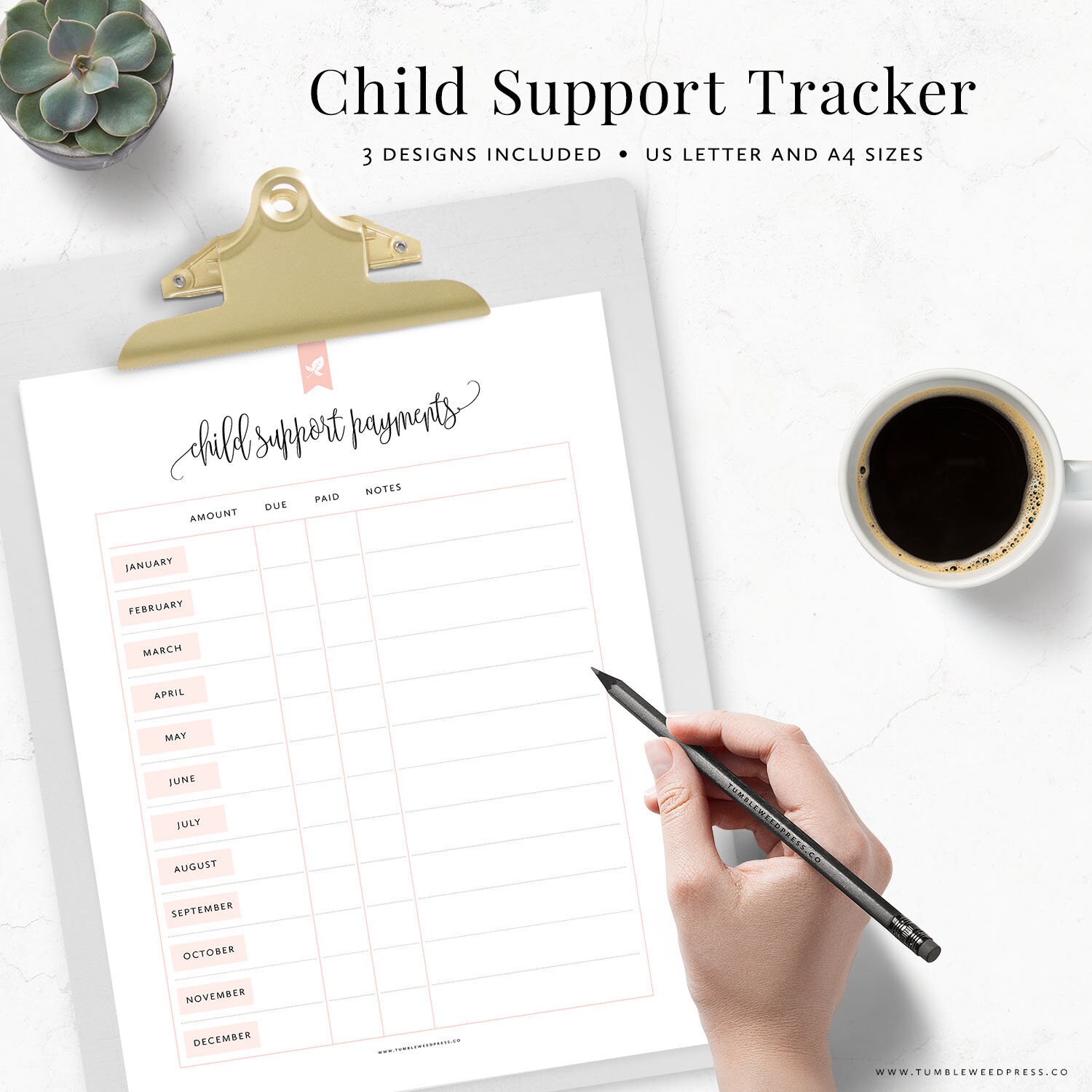 Child Support Payment Tracker Printable, Child Support Printable, PDF ...