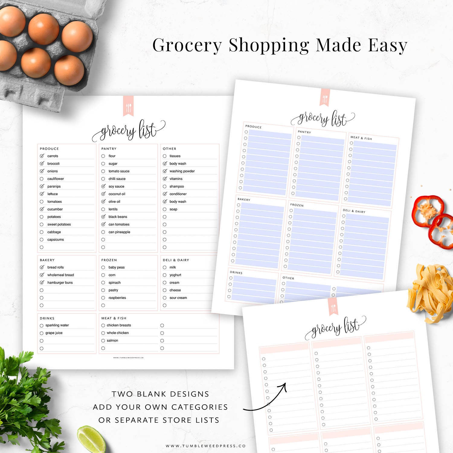 Meal Planning Printable KIT, Editable Meal Planner Printable, Grocery ...