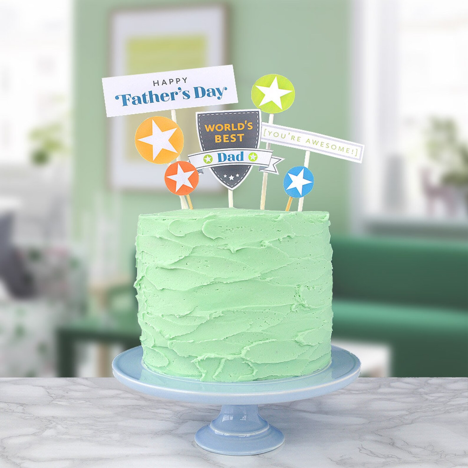 Father's Day Cake Topper Printable, Father's Day Gift Embellishment ...