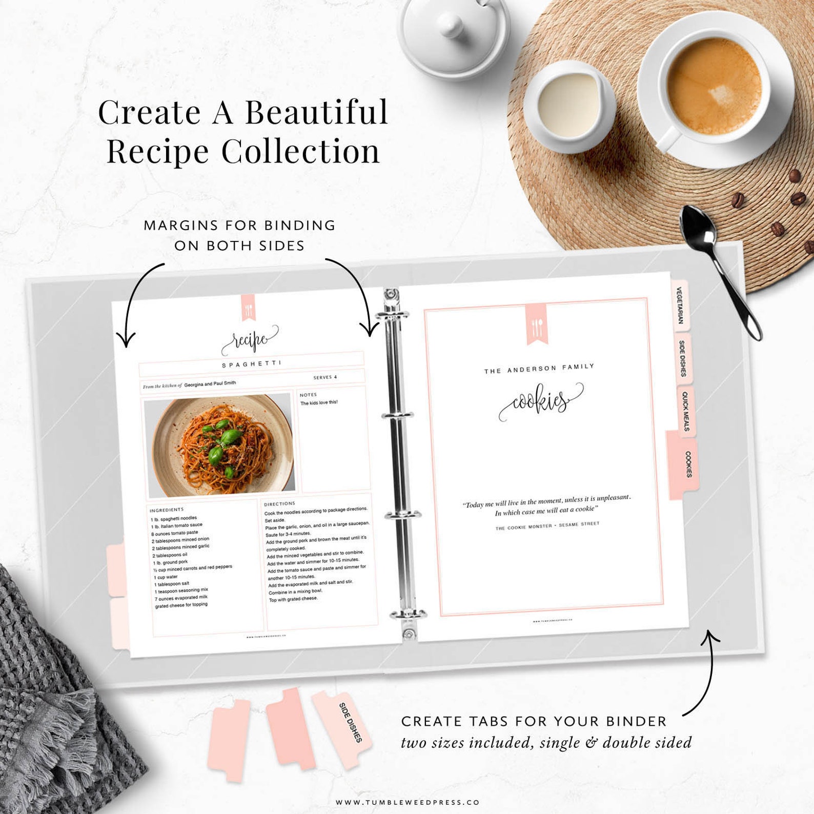 Meal Planning Printable BUNDLE, Editable Meal Planner, Recipe Binder ...