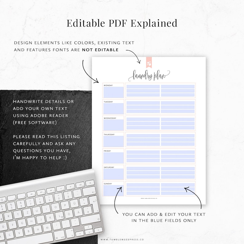 Laundry Schedule Printable, Laundry Planner Printable, Laundry Room ...