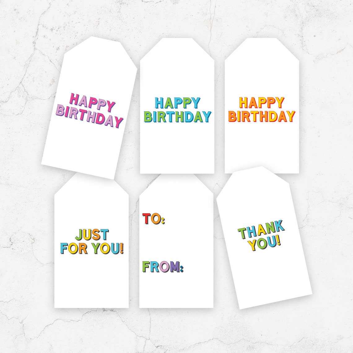 Bright Modern Gift Tags Printable, Kids Gift Tag Labels, Children's ...