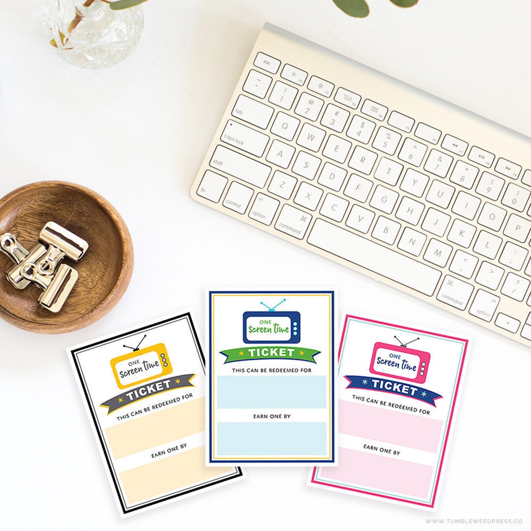 Screen Time Printable, Screen Time Ticket, Technology Tickets, Kids ...