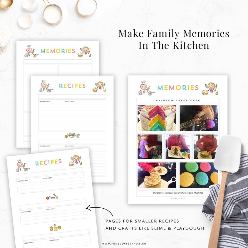 Kids Recipe Binder Kit Printable, Kids Recipe Book, Fillable Recipe ...