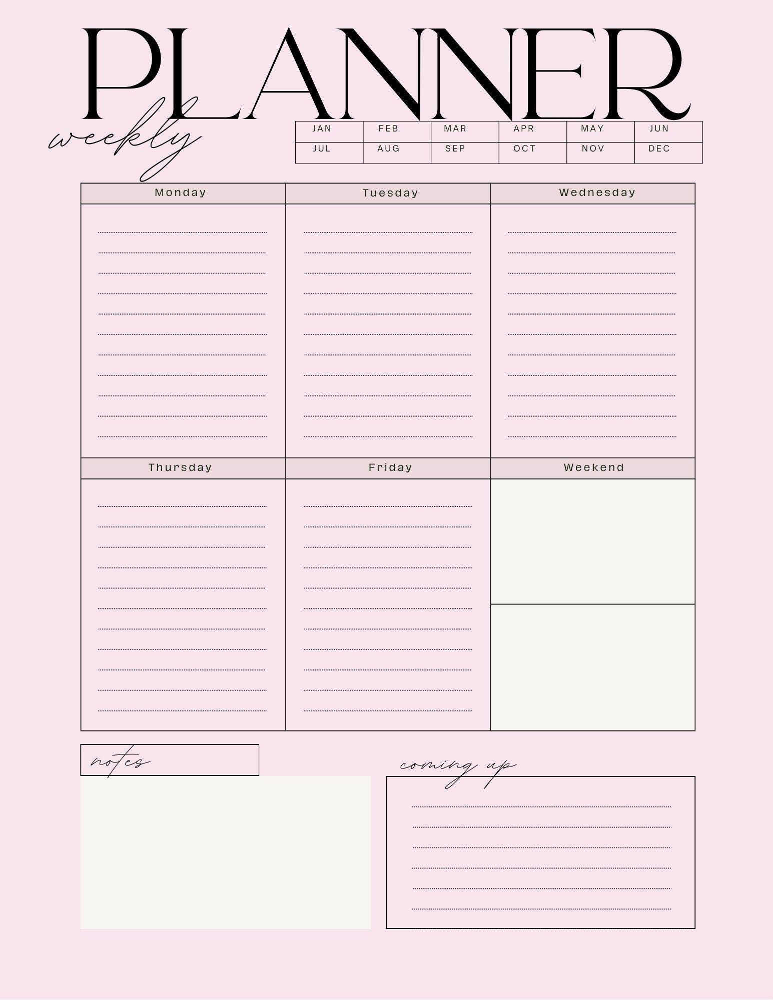 Digital/printable Weekly Planner - Etsy