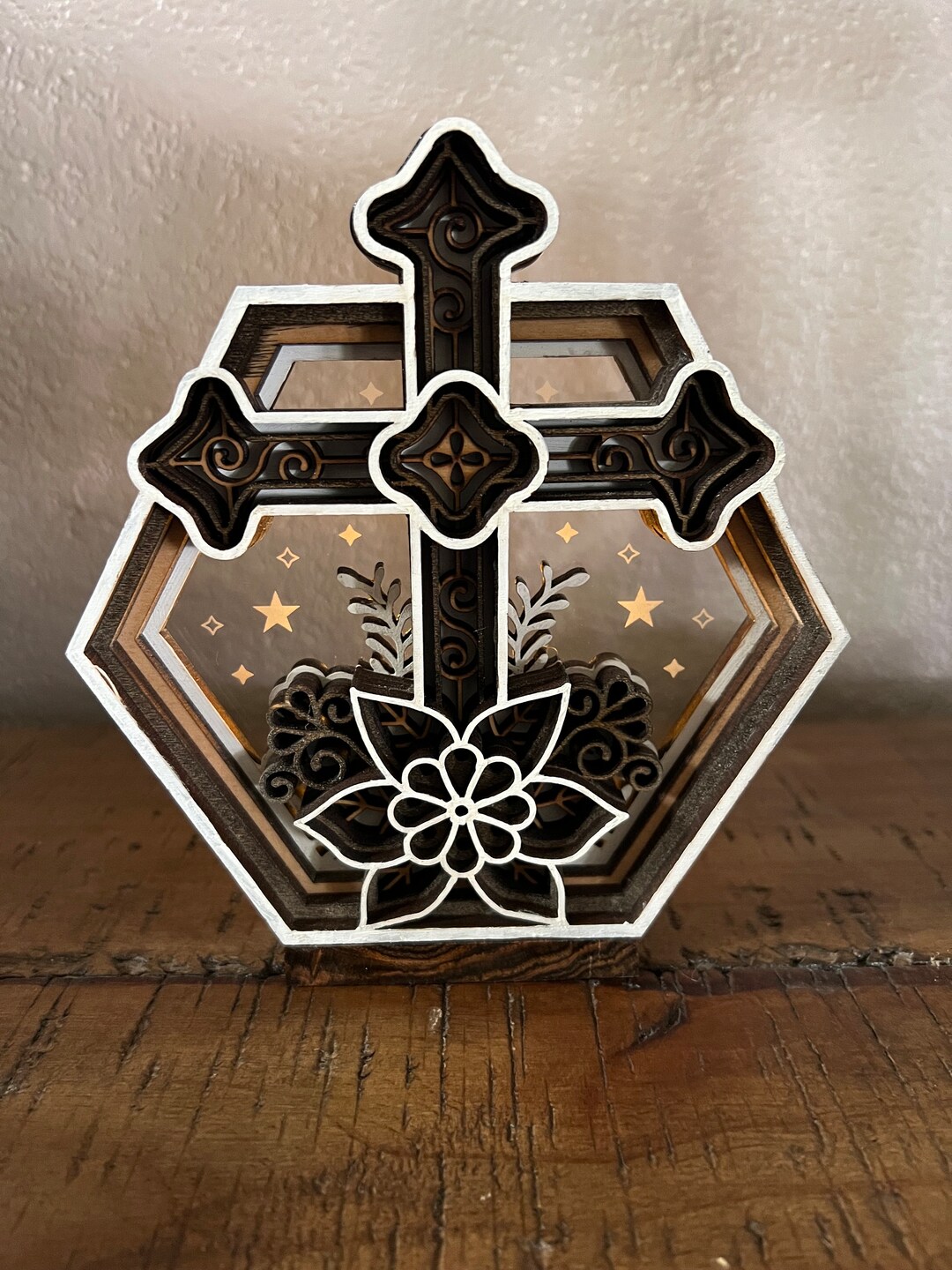 Cross Wood Shadow Box - Etsy