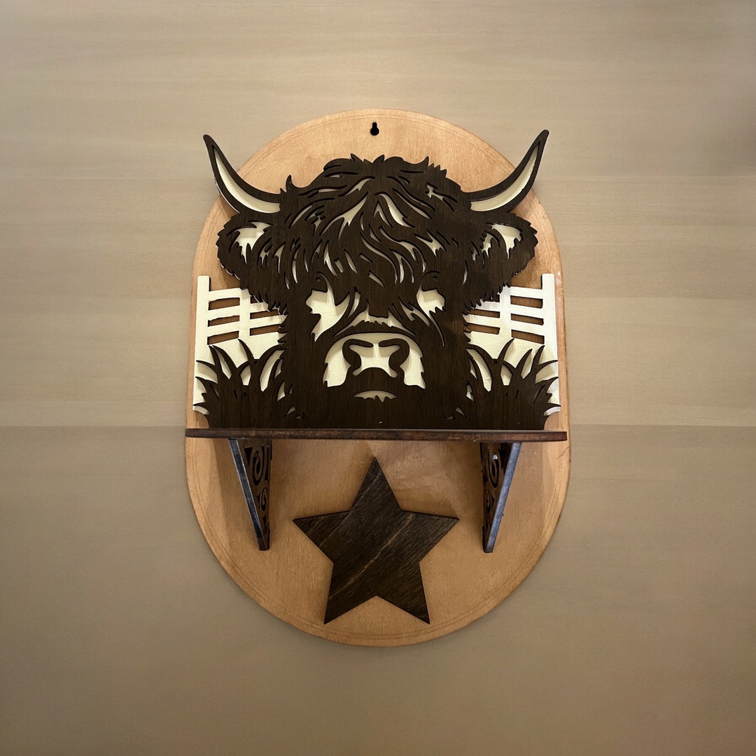 Highland Cow Shelf Wall Hanging - Etsy