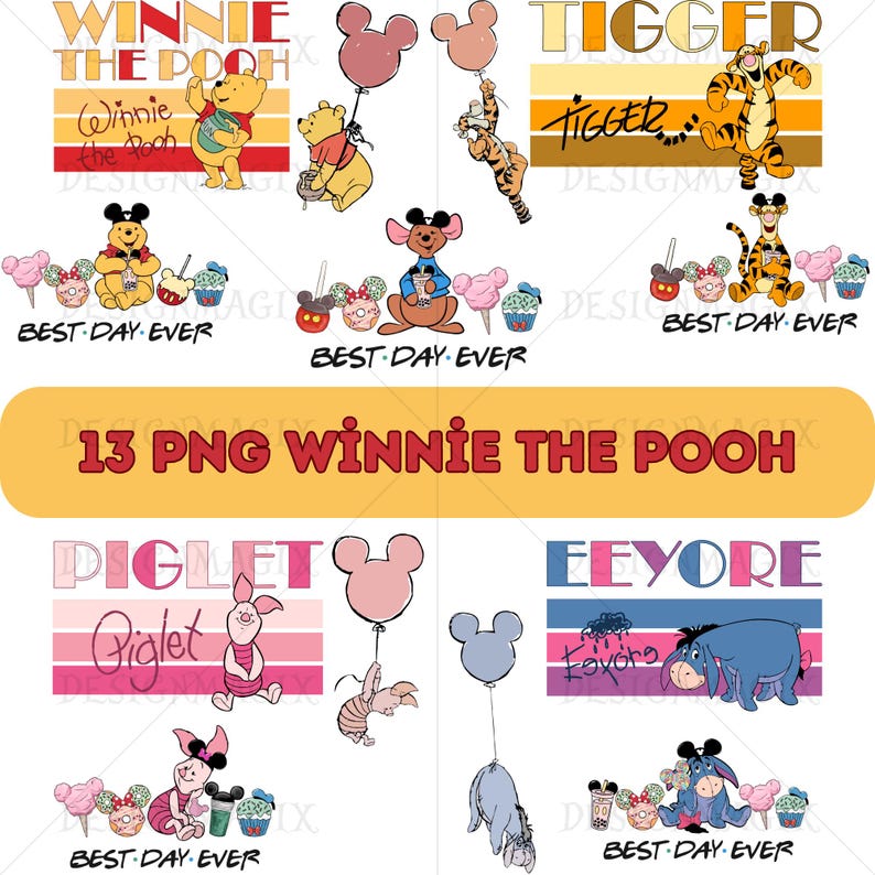 Winnie the Pooh Storybook PNG SVG, Classic Disney Clipart Bundle ...