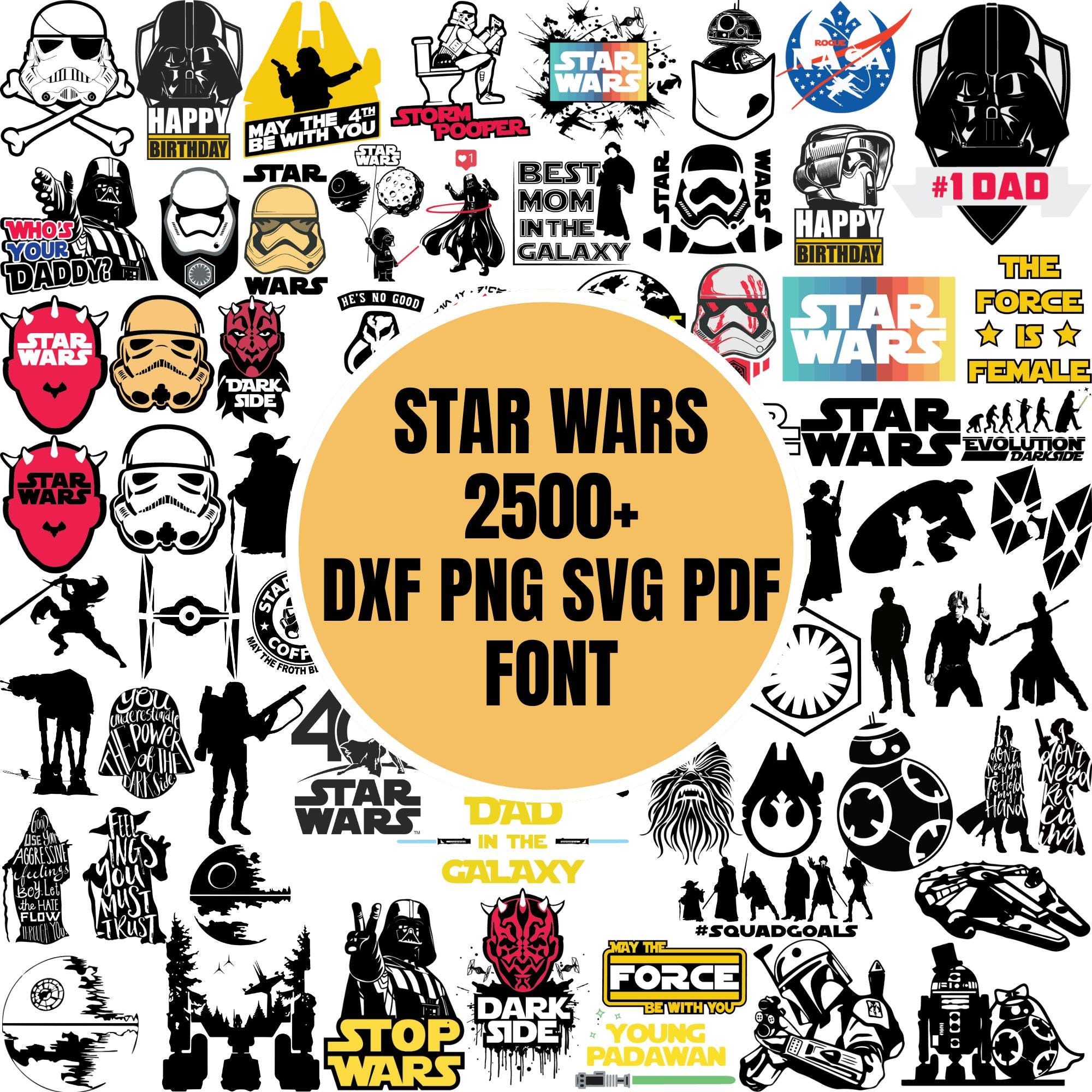Star Wars Mega Clipart Bundle | 2500+ PNG SVG Designs (digital Download ...