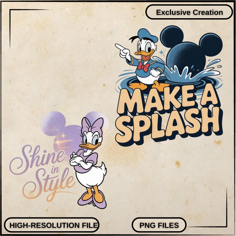 Daisy Duck Shine in Style PNG, Retro Cartoon Graphic (digital Download ...
