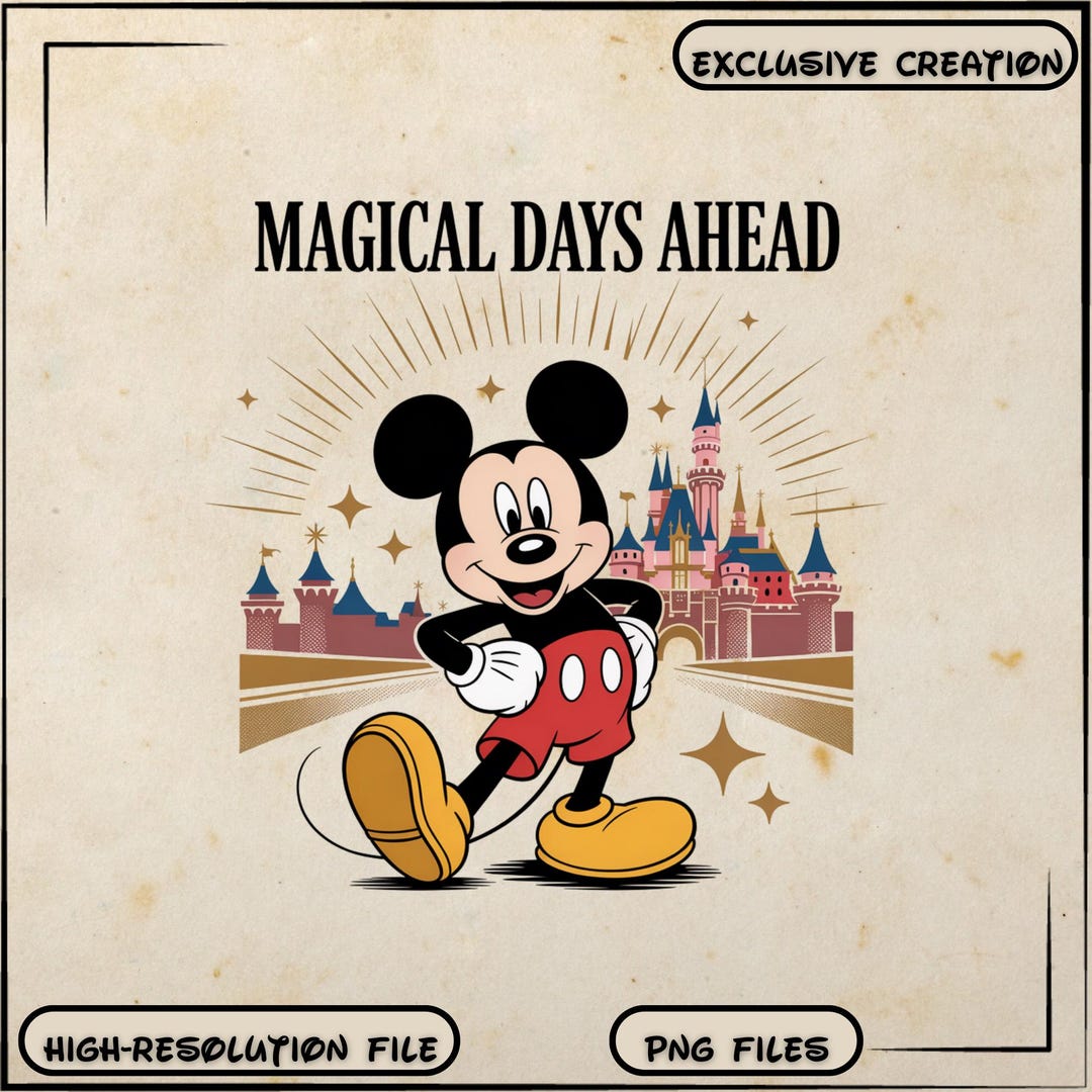 Retro Disney Png: Vintage Mickey Mouse Clipart Bundle (digital Download ...