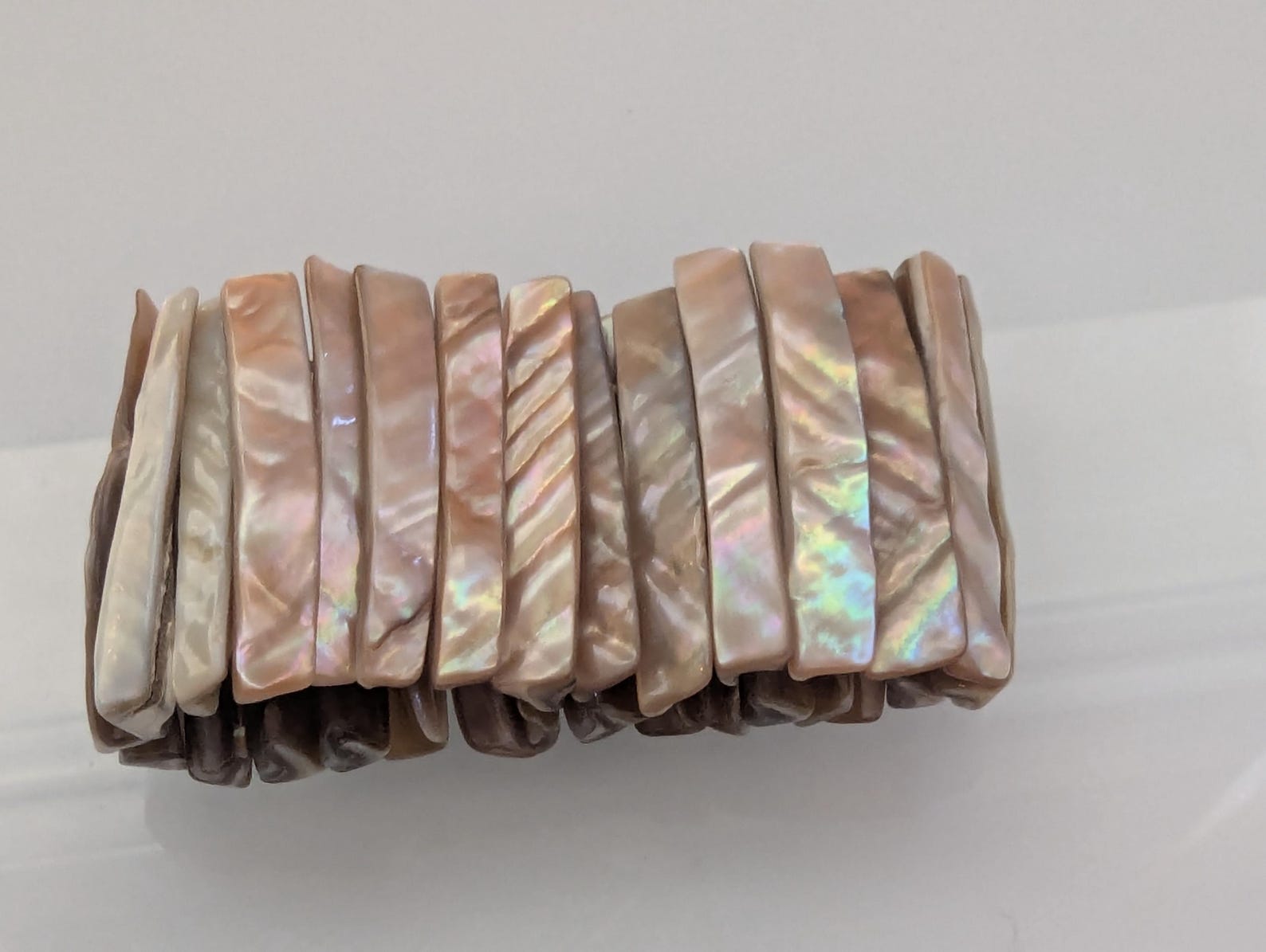 Abalone Shell Stretch Cuff Bracelet - Etsy