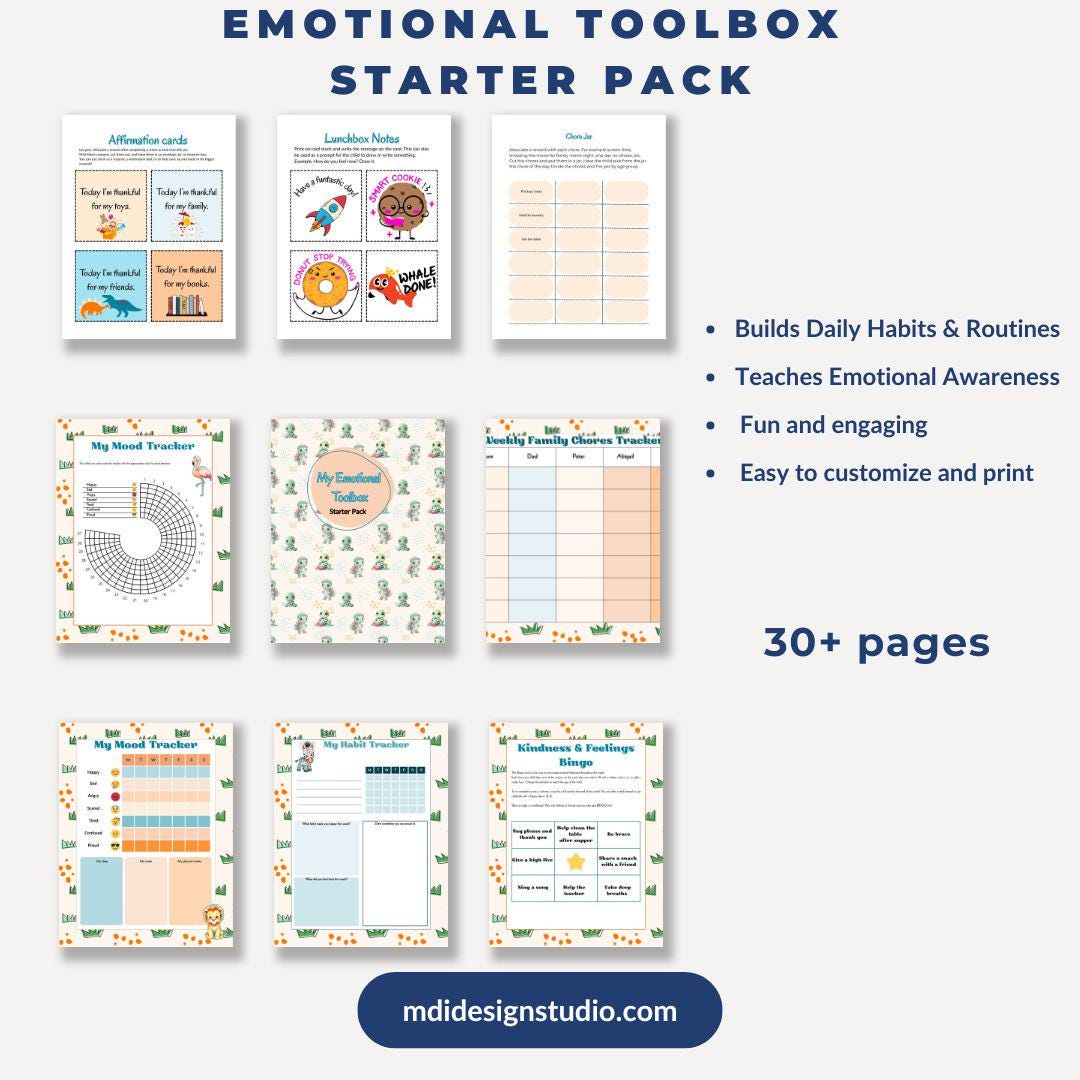 SEL Activity Pack for Kids, Habit & Mood Teackers, Emotional Bingo ...