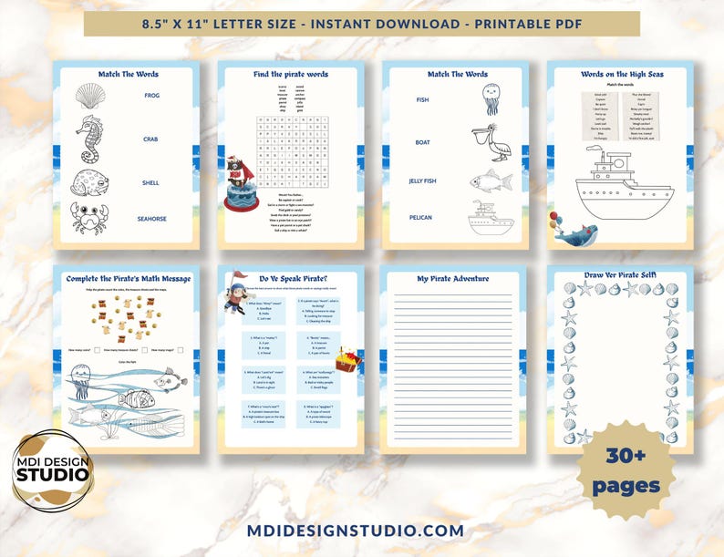 Printable Pirate Activity Pack for Kids – Fun Educational Games, Party ...