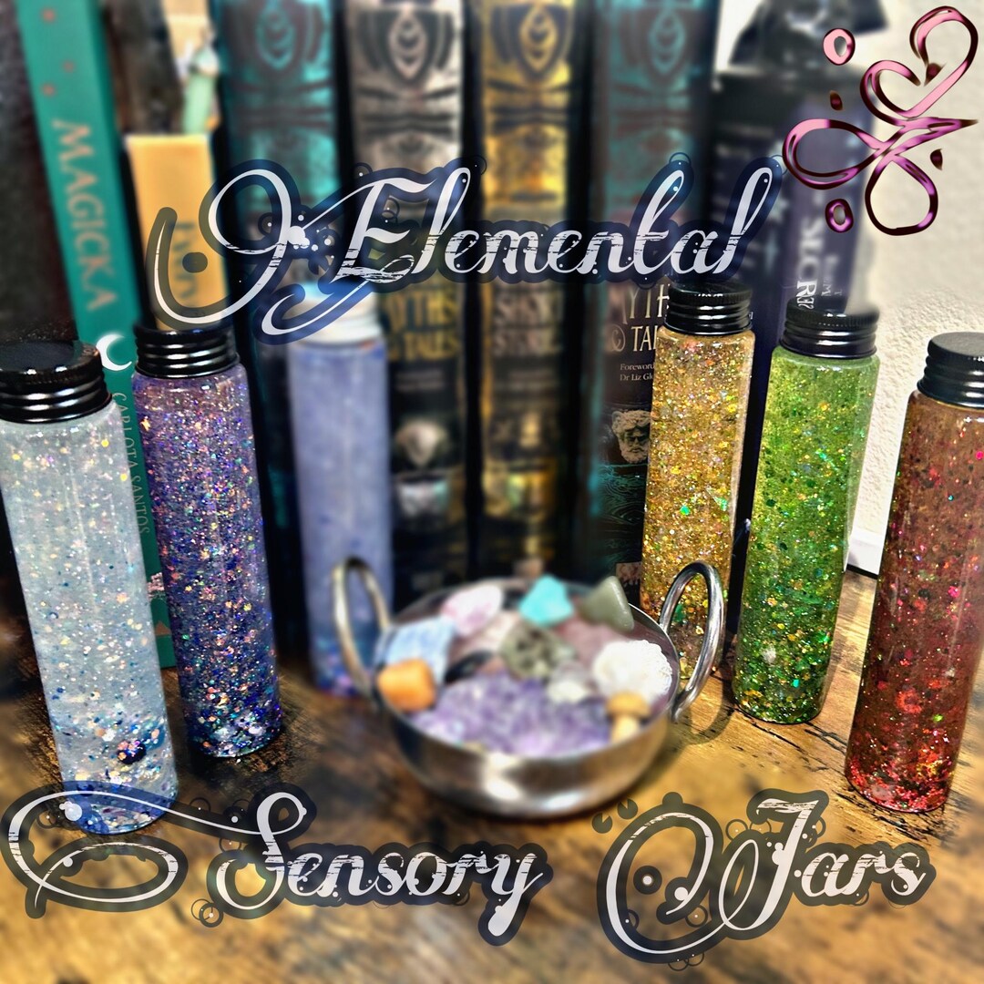 Elemental Sensory Jars (calm Down Sensory Jar) Glitter, Inclusions ...