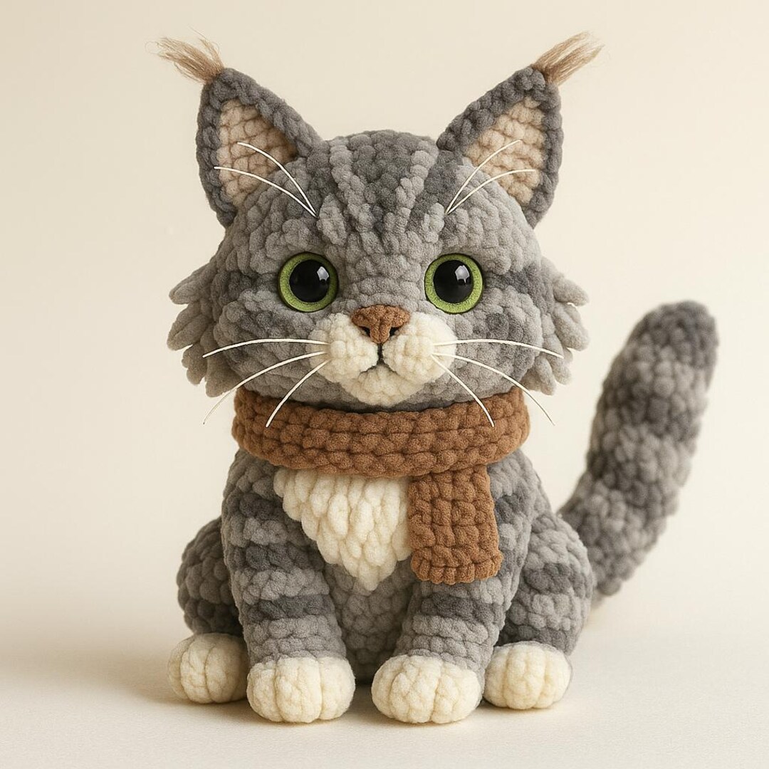 Handmade Amigurumi Maine Coon Crochet Cat – Adorable Amigurumi Plushie ...
