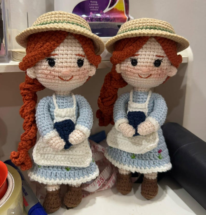 Anne Shirley Crochet Doll Set Fan-art: Handmade Amigurumi, Vintage ...