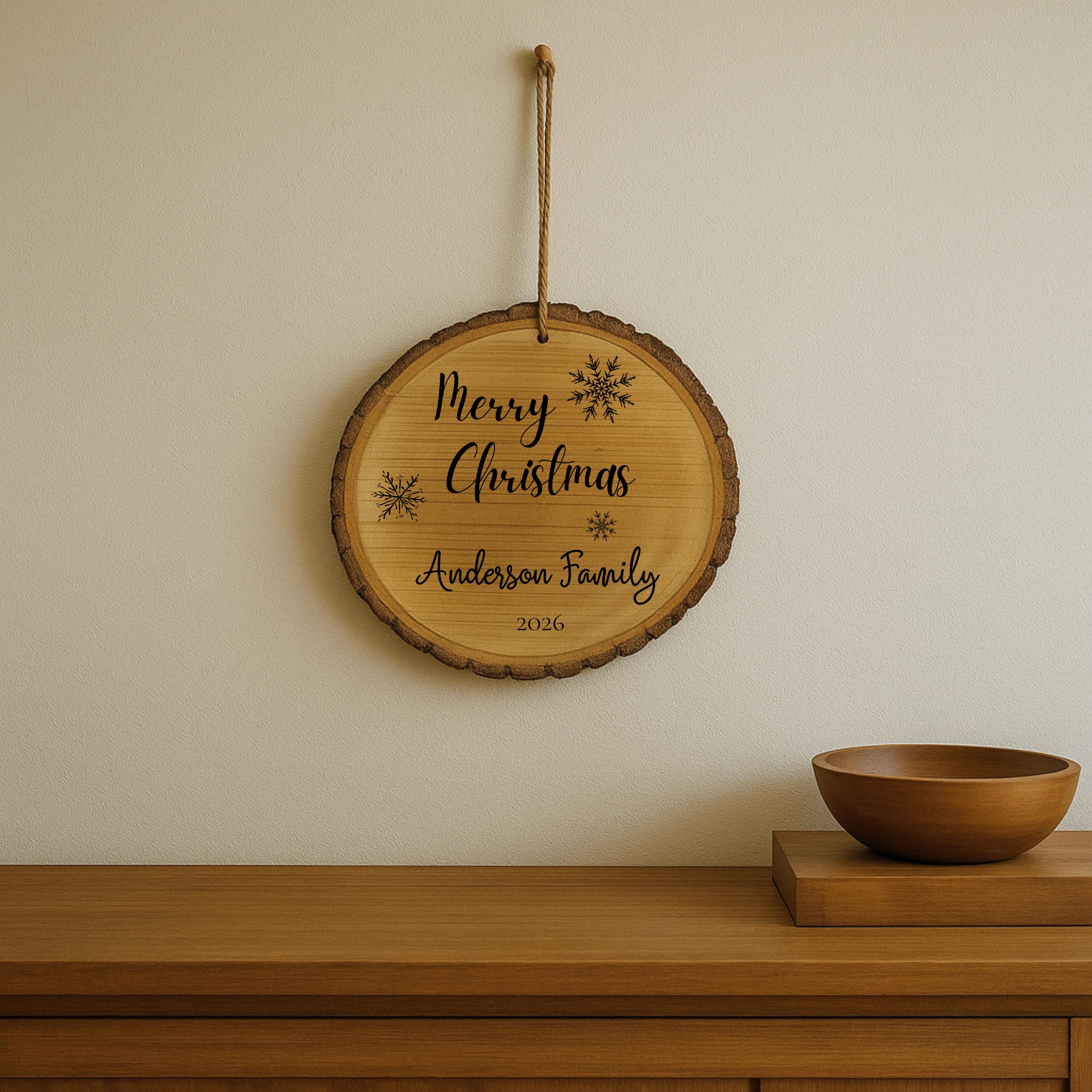 Personalized Wood Slice Wall Sign , Handmade Wooden Rounds for ...