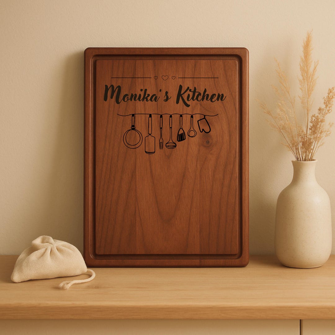 Engraving Walnut Cutting Board, Personalized Kitchen Gift - Etsy
