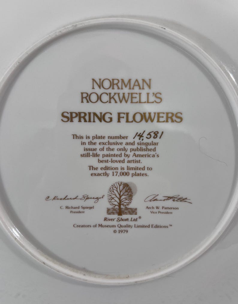 1979 Norman Rockwell River Shore Ltd Collectible Plate - Spring Flowers ...