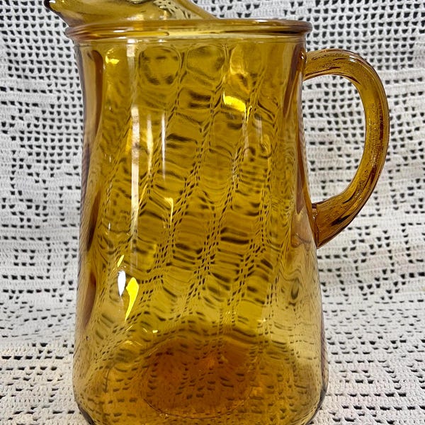 Swirl Amber Pitcher - Etsy