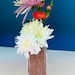Flower Vase, Brick Red and White Flower Brick With Prairie Flower ...