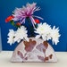 Flower Vase, Brick Red and White Flower Brick With Prairie Flower ...