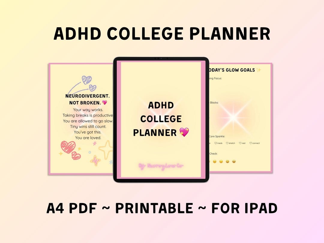ADHD College Planner | Study Tools, Focus Tracker (printable PDF) - Etsy