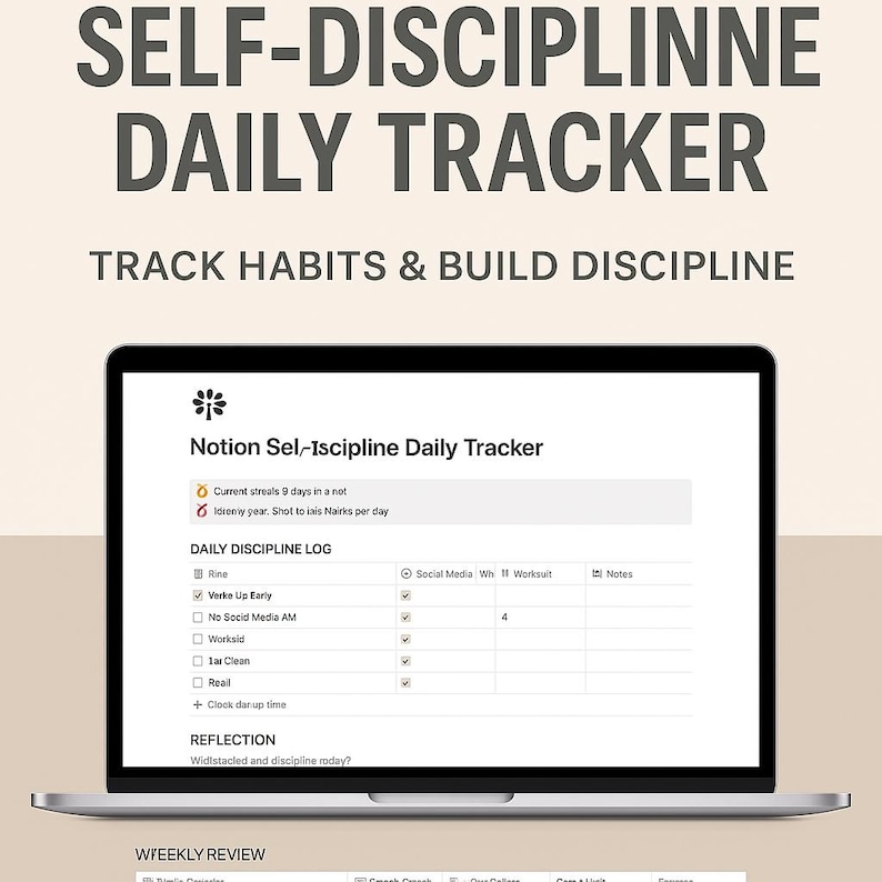 Self Discipline Tracker Notion Template - Etsy