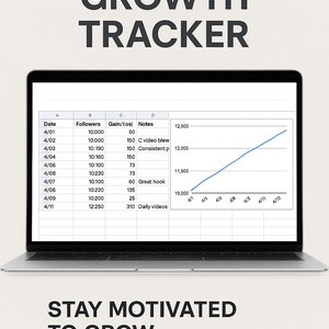 Tiktok Growth Google Sheets Tracker - Etsy