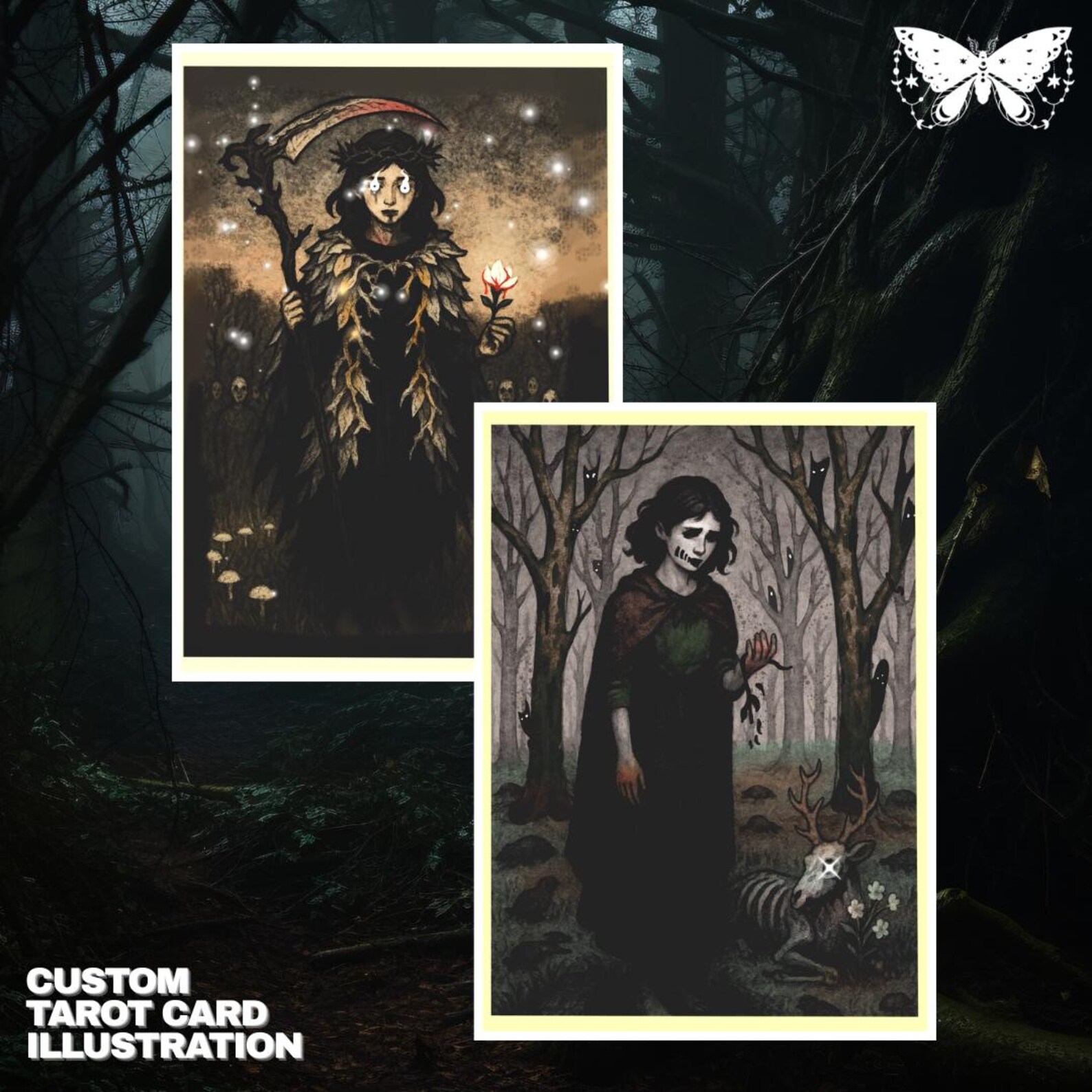 Custom Digital Tarot Cards – Personalized Printable Fantasy & Dark ...