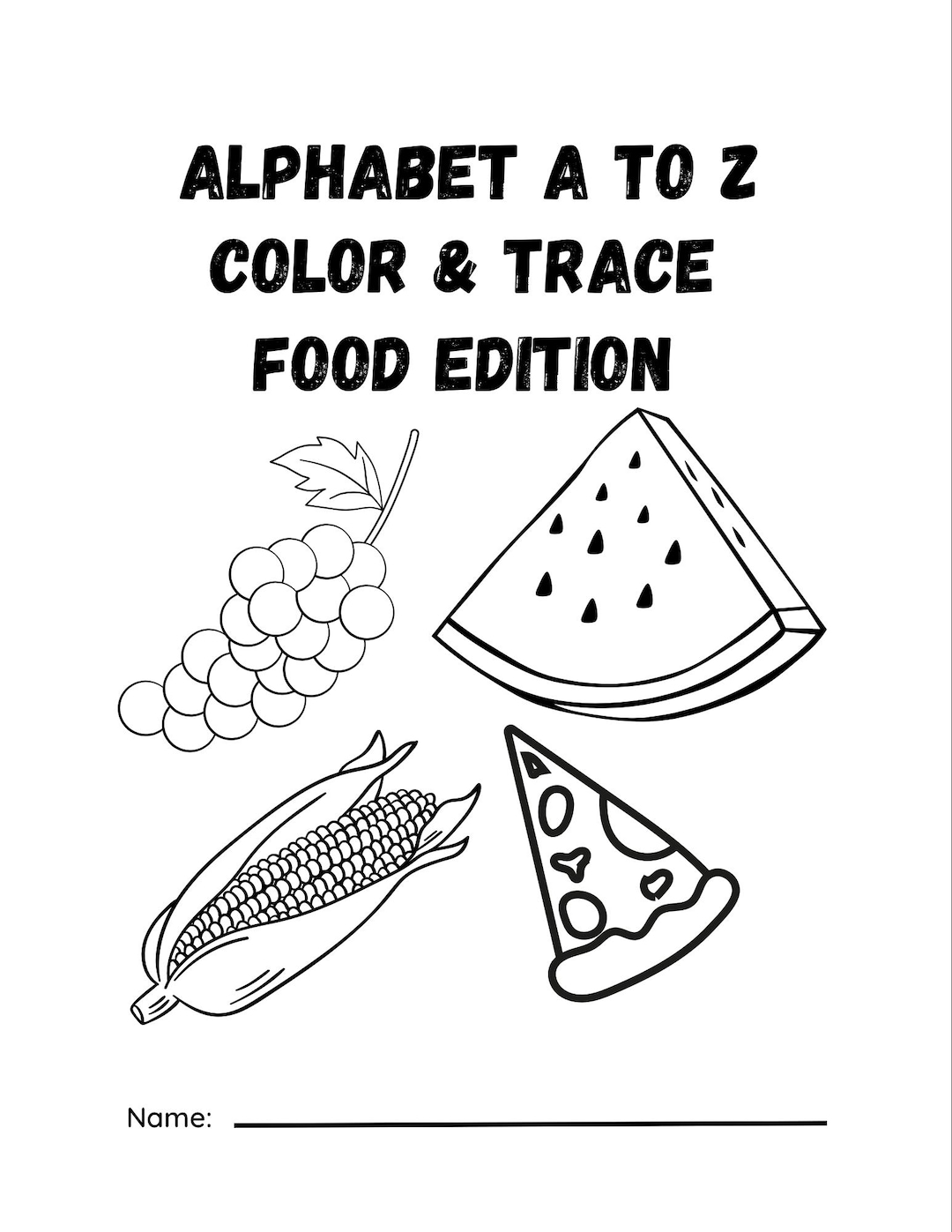 ABC Food Coloring & Tracing Book for Kids | Learn Letters, Tracing, and ...
