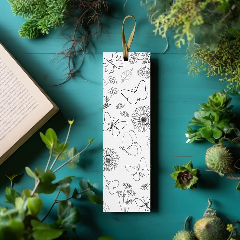 Butterfly Coloring Bookmarks - Printable Set of 5 | Digital Download - Etsy