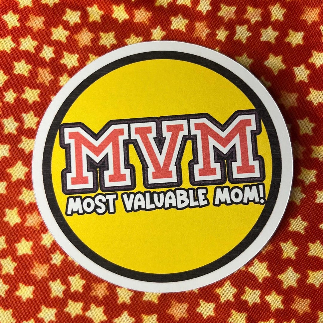 Sticker for Mom “most Valuable Mom” Matte Sticker Gift for Sports Mom ...