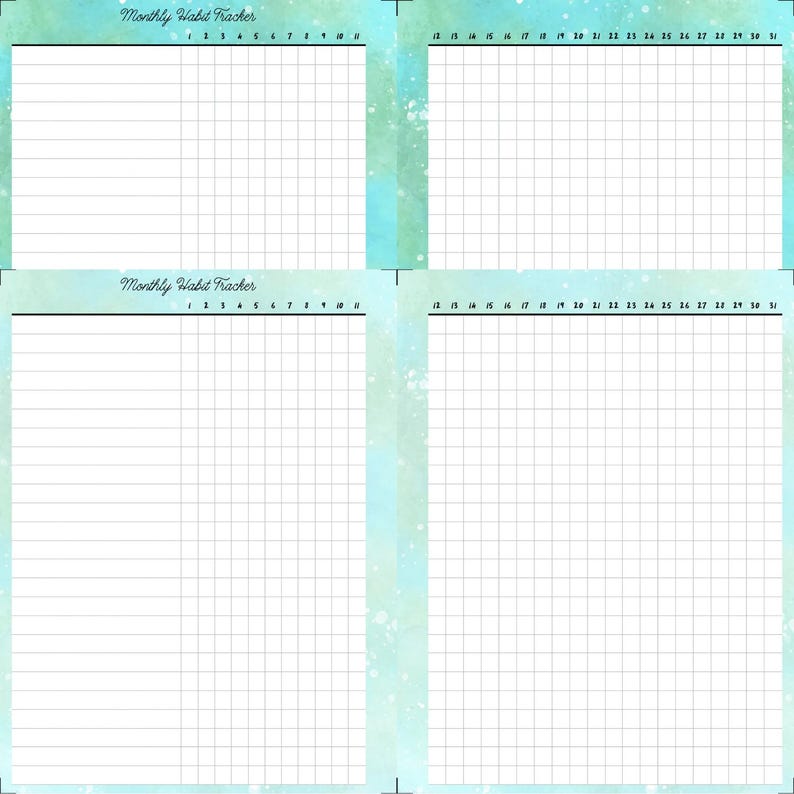 Printable Monthly Habit Tracker for Classic Happy Planner - Etsy