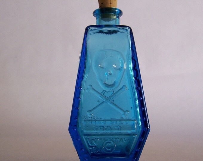 Wheaton Blue Glass Coffin Bottle - Etsy