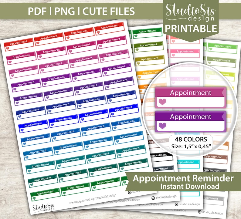 Appointment Reminder, Printable Planner Stickers, Bullet Journal ...