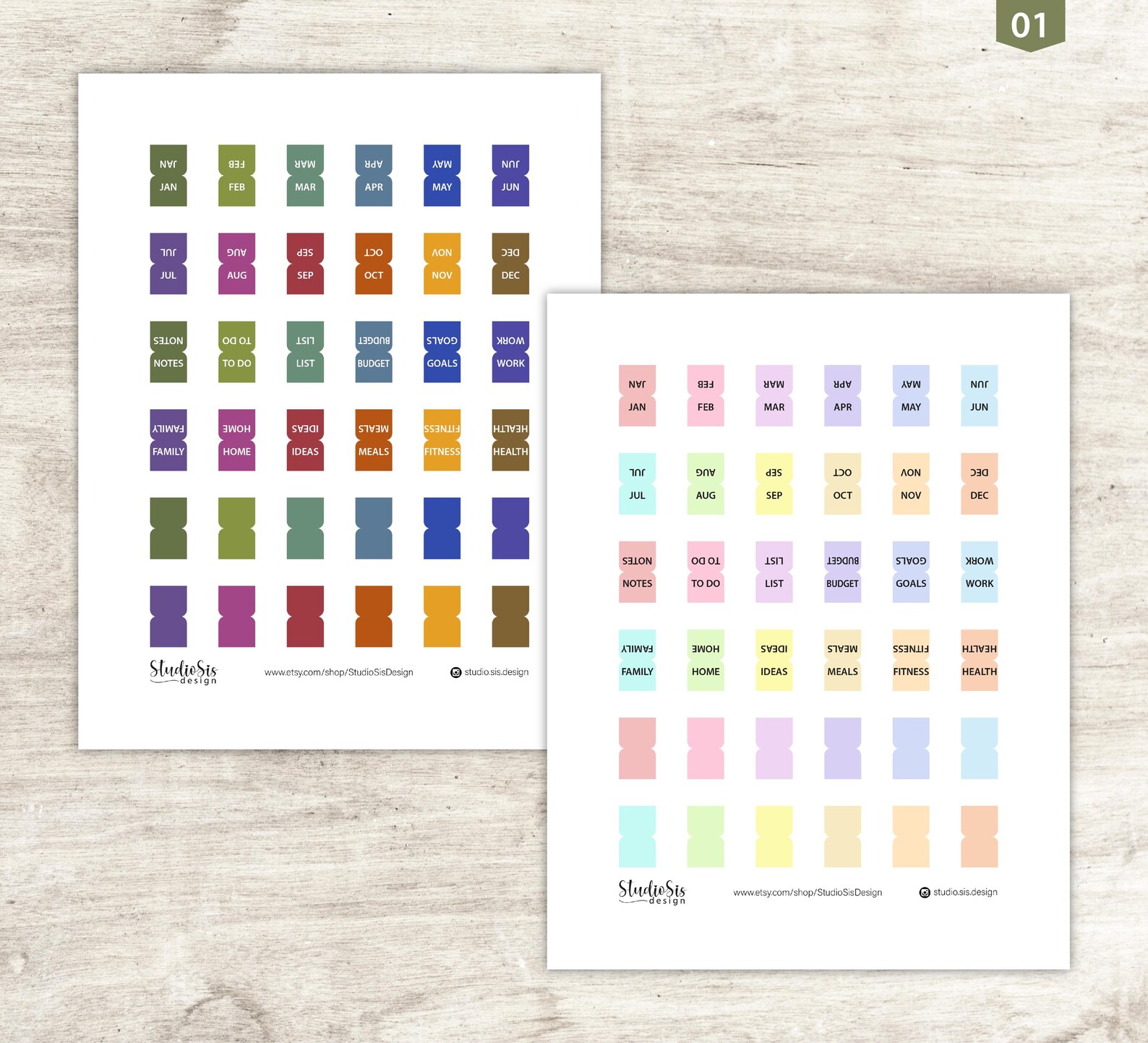Mini Tabs Index, Printable Planner Stickers, Bullet Journal Stickers ...