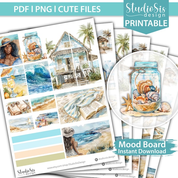 Beach Mood Board - Etsy