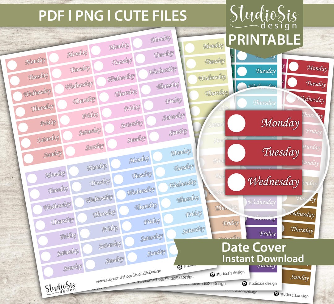 Datum Cover, Planer Aufkleber, Bullet Journal Aufkleber, Erin Condren ...