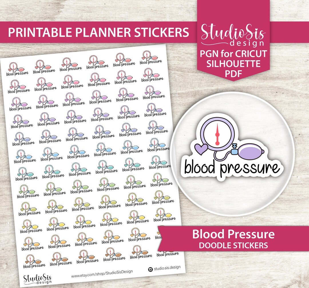 Printable Blood Pressure Doodle | Planner Stickers | Everiday Life ...