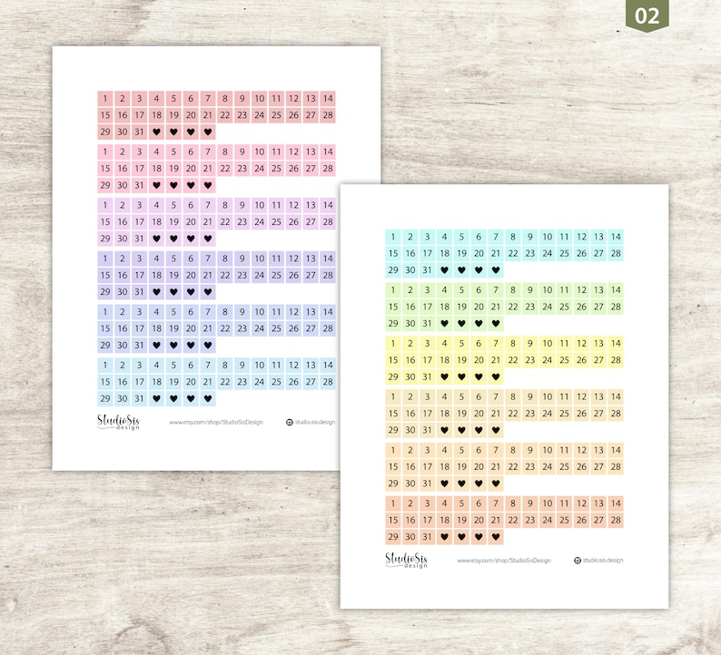 Date Number, Printable Planner Stickers, Bullet Journal Stickers, Erin ...
