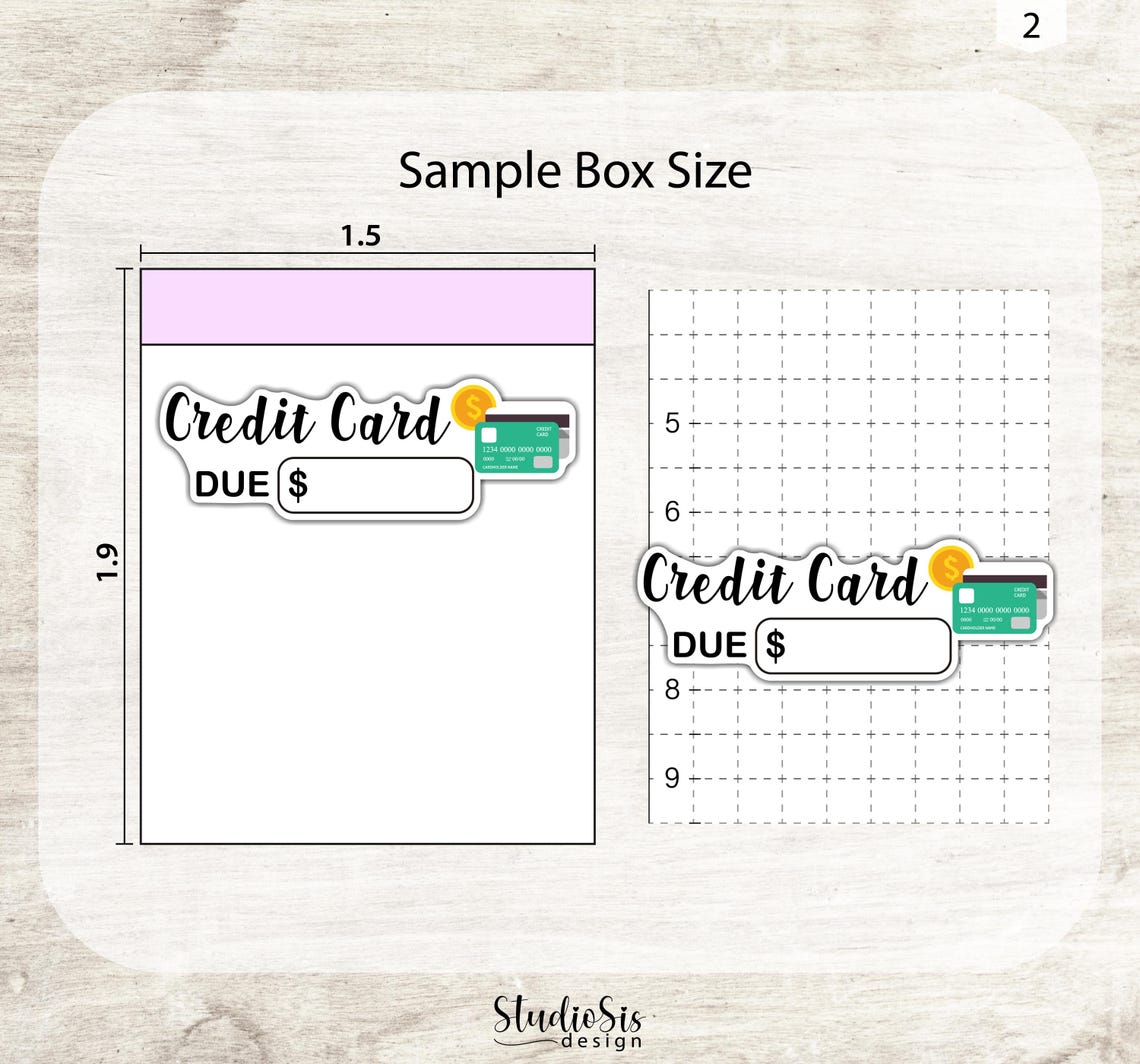 Credit Card, Printable Planner Stickers, Bullet Journal Stickers, Erin ...